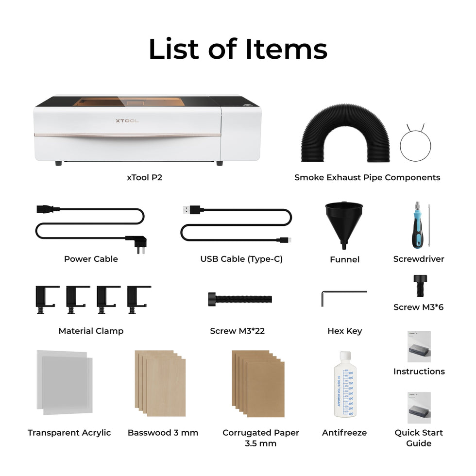 xTool P2 Versatile and Smart Desktop 55W CO2 Laser Cutter