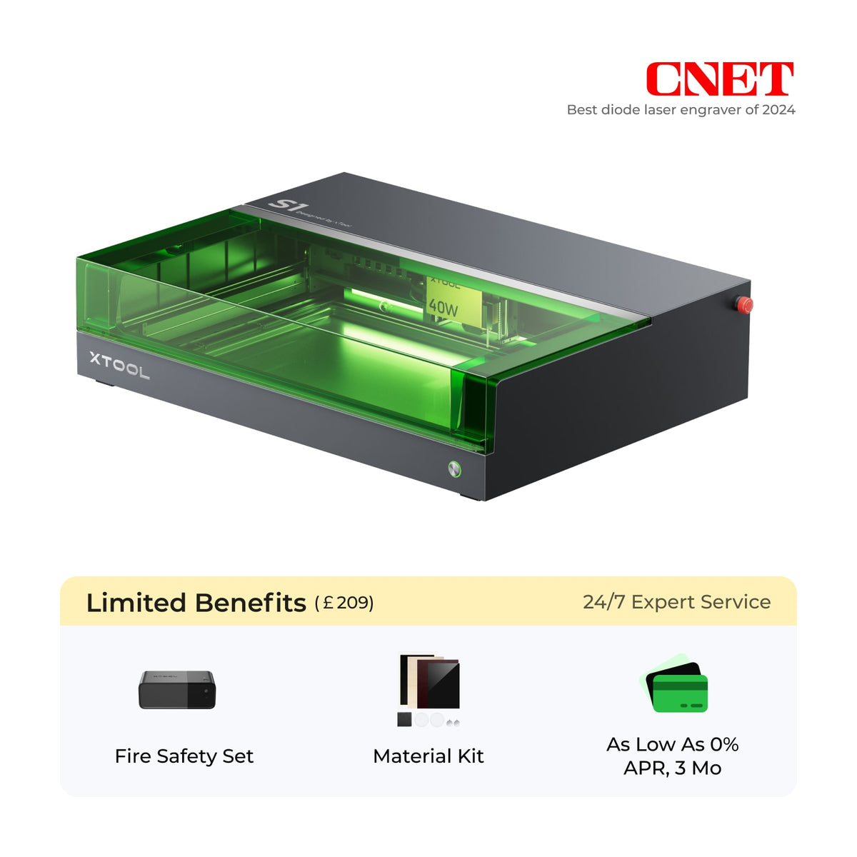 xTool S1 Enclosed Diode Laser Cutter | xTool UK