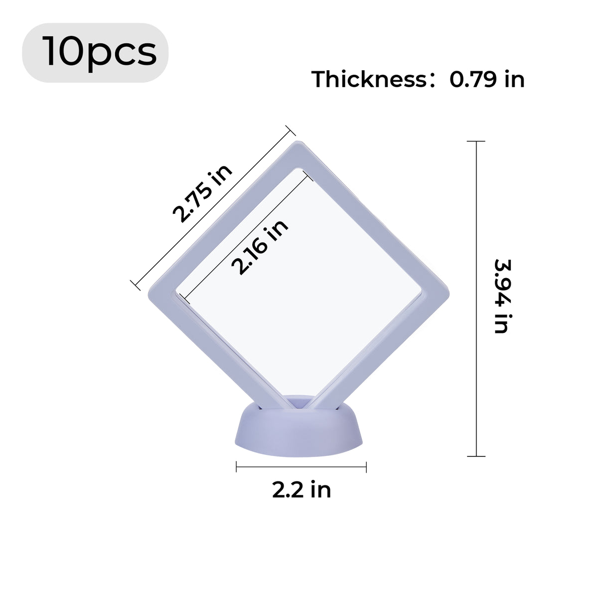 White Floating Frame with Stand (10pcs)