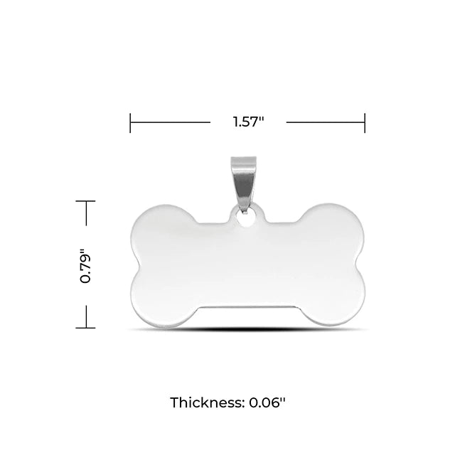 Silver Bone Dog Tag (10pcs)