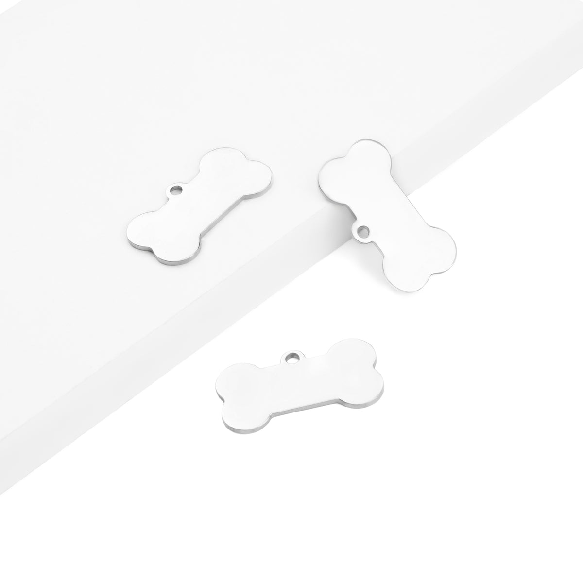 Silver Bone Dog Tag (10pcs)