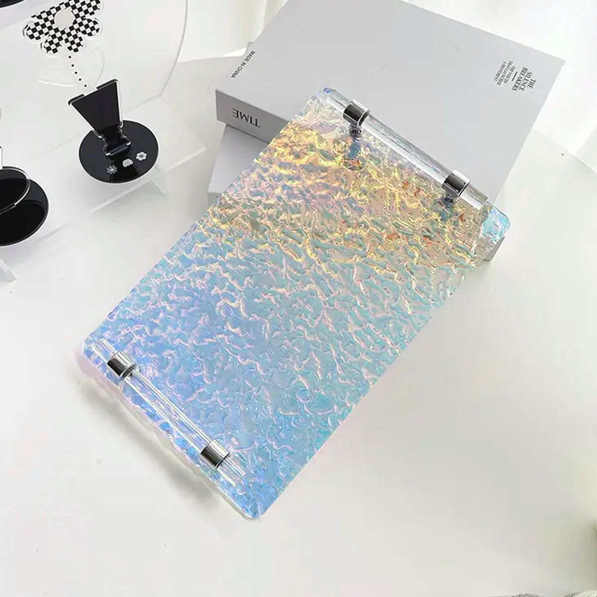 1/8" Iridescent Transparent Blue Film Water Ripple Acrylic Plexiglass